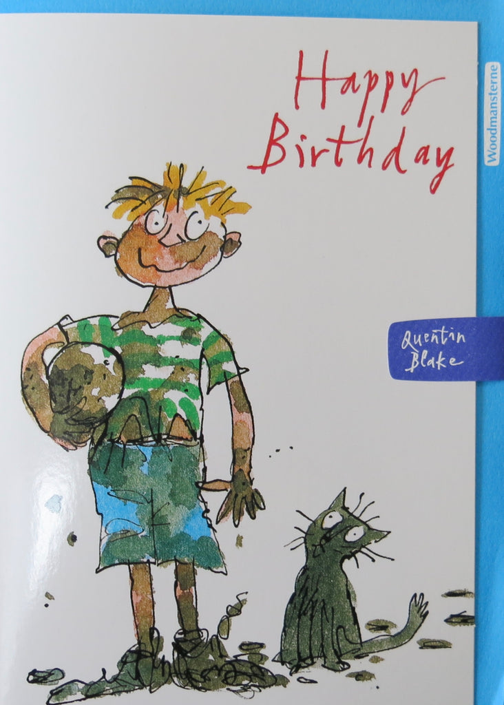 SINGLE CARD - Quentin Blake, Footballer & Cat – The Osokozi Gallery