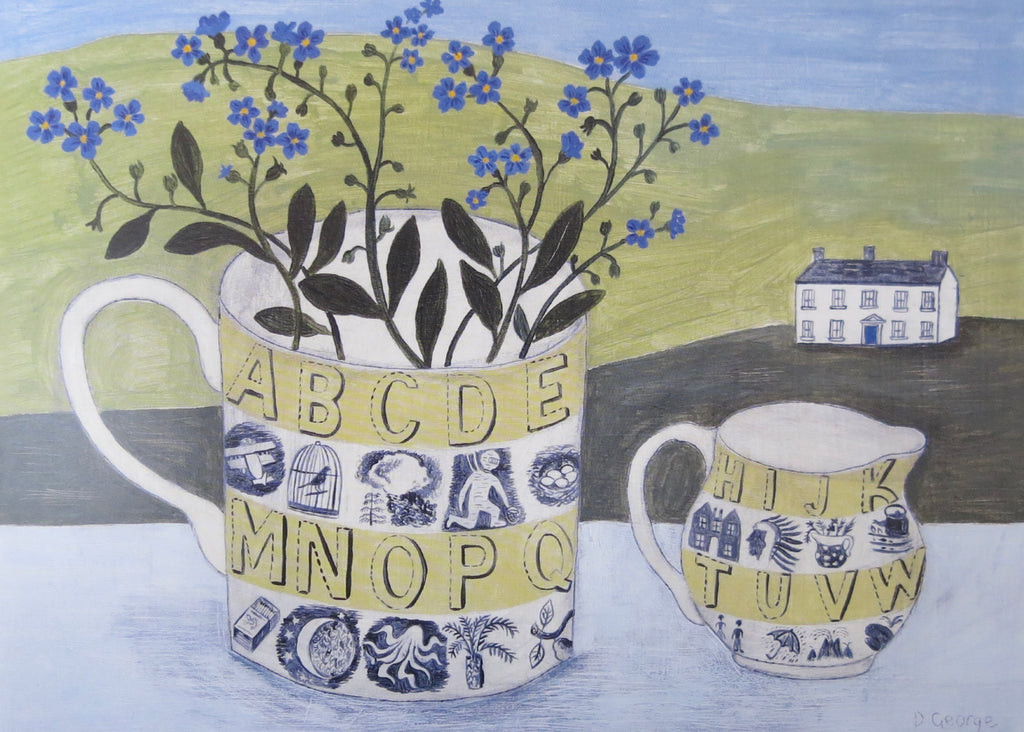 SINGLE CARD - "Alphabet Jug and Cup", Debbie George – The Osokozi Gallery